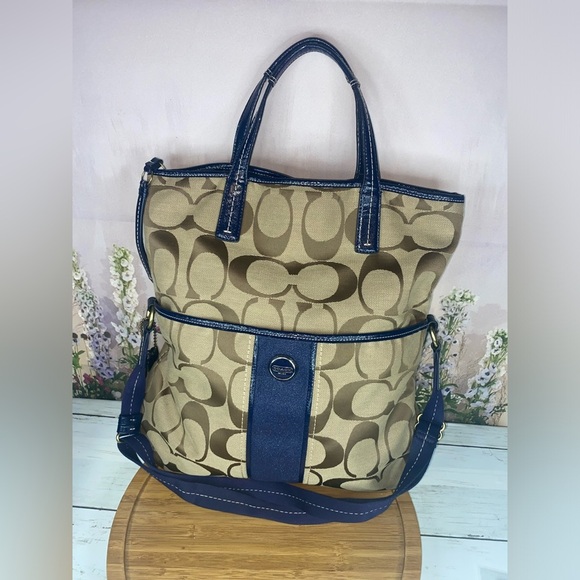 Coach | Bags | Coach Signature Foldover Tote F 2334 Tannavy Crossbody ...